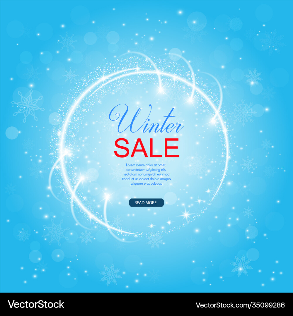 Winter sale collection with lights Royalty Free Vector Image