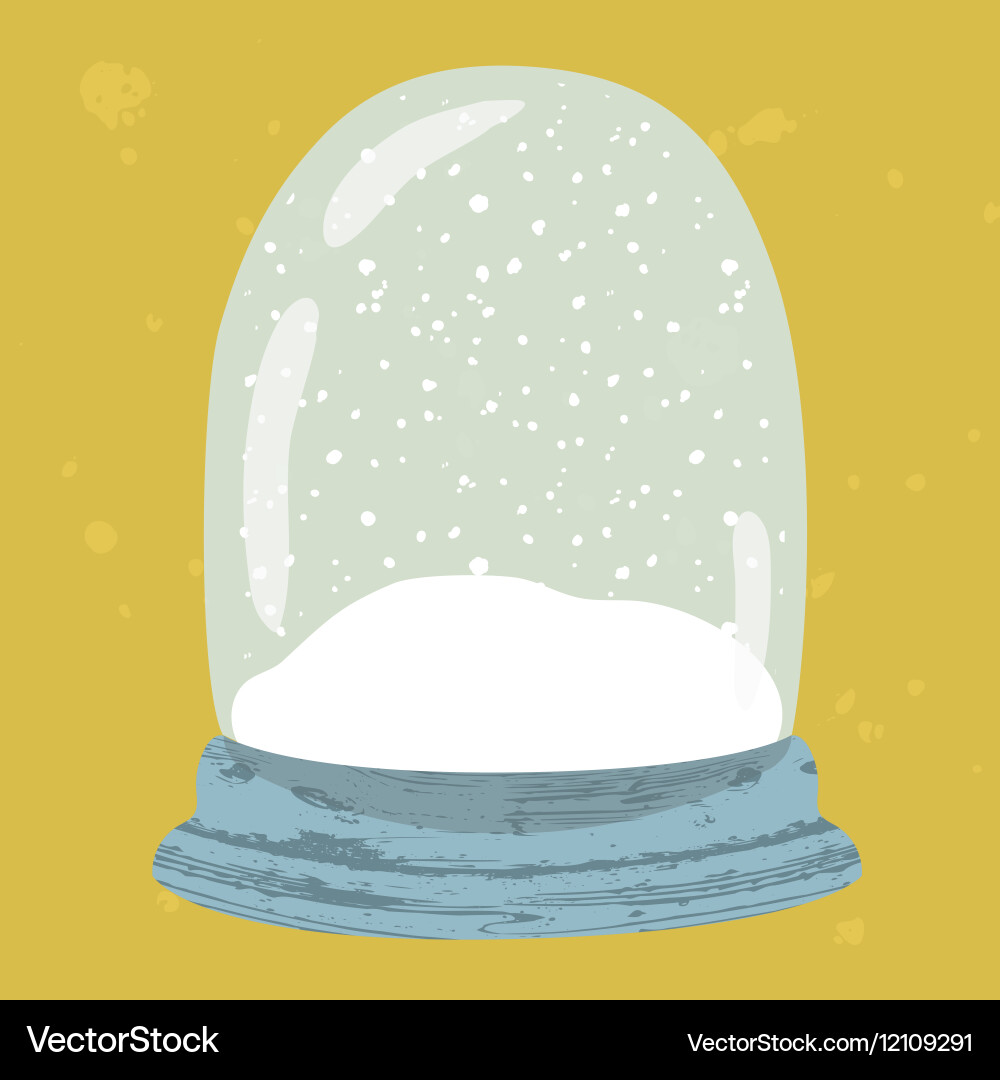 Bright of hand drawn snow globe Royalty Free Vector Image