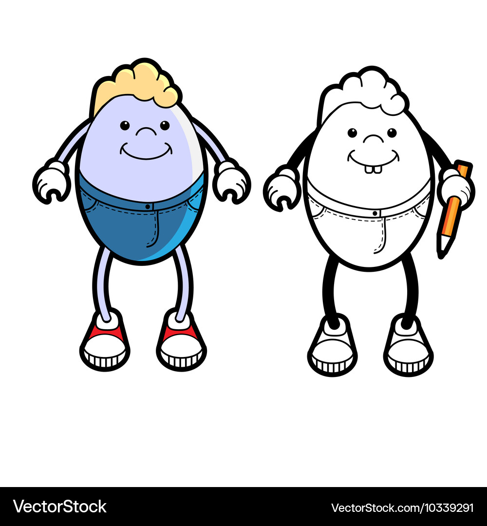 Cartoon character of egg Royalty Free Vector Image