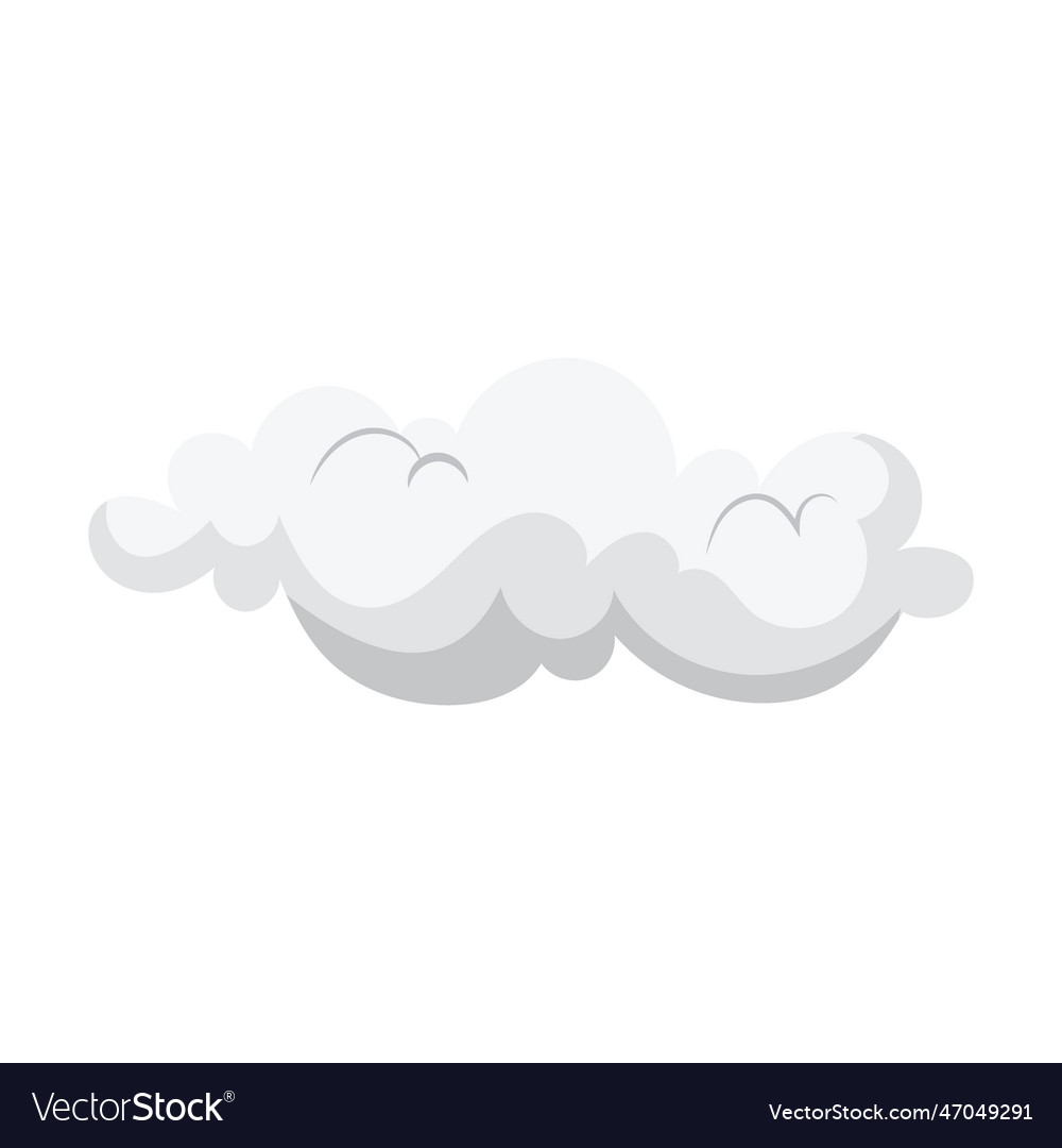 Cumulus fluffy cloud shape flat Royalty Free Vector Image