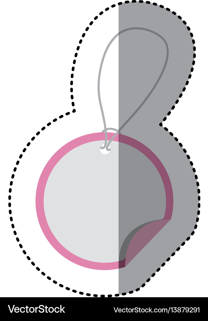 Elegant circular pink label over white background Vector Image