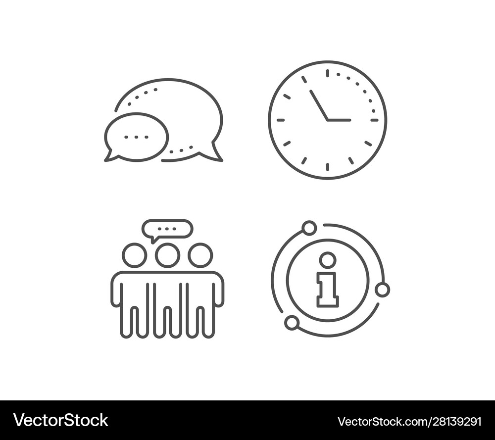 Employees group line icon collaboration sign Vector Image