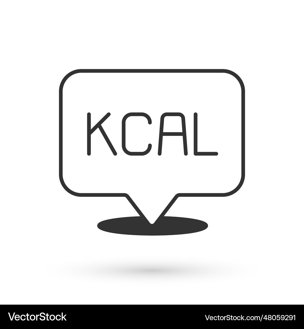 Grey kcal icon isolated on isolated on white Vector Image