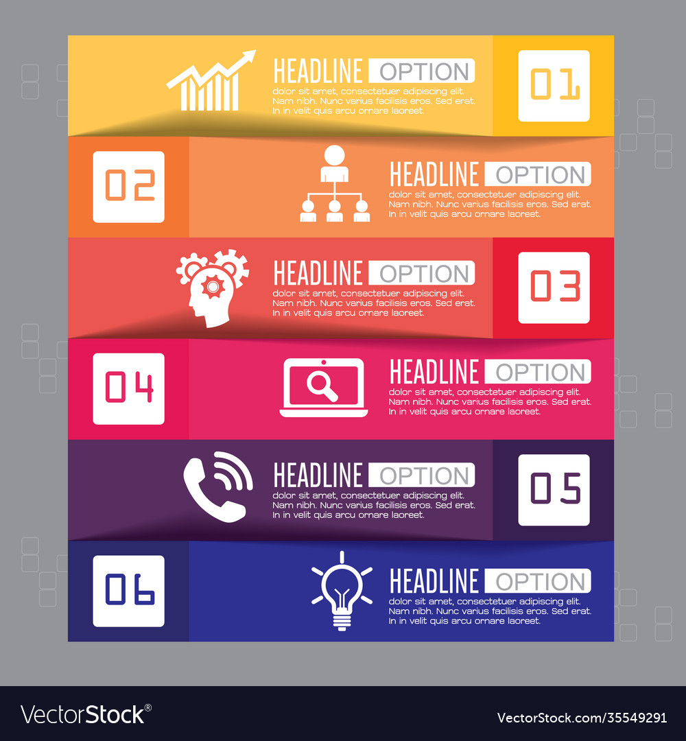 Infographic template and options with flat icons Vector Image