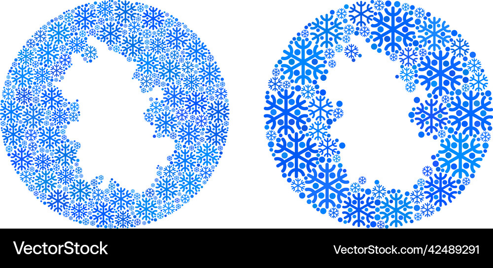 Inverted spheric anhui province map - snowflakes Vector Image