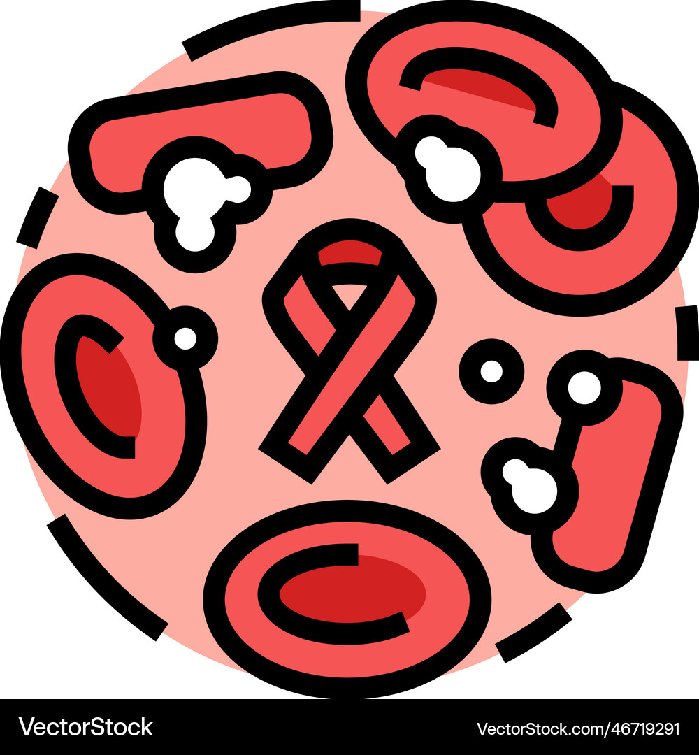 Leukemia cancer color icon Royalty Free Vector Image