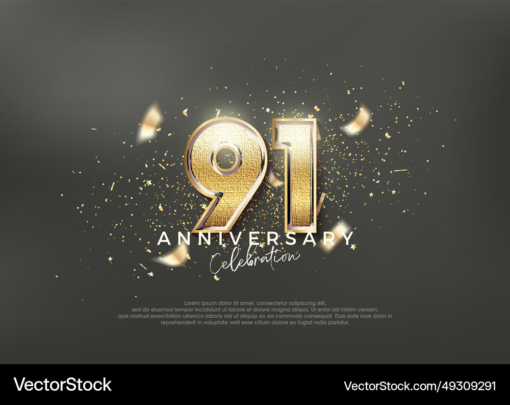 Luxurious and elegant number 91st premium design Vector Image