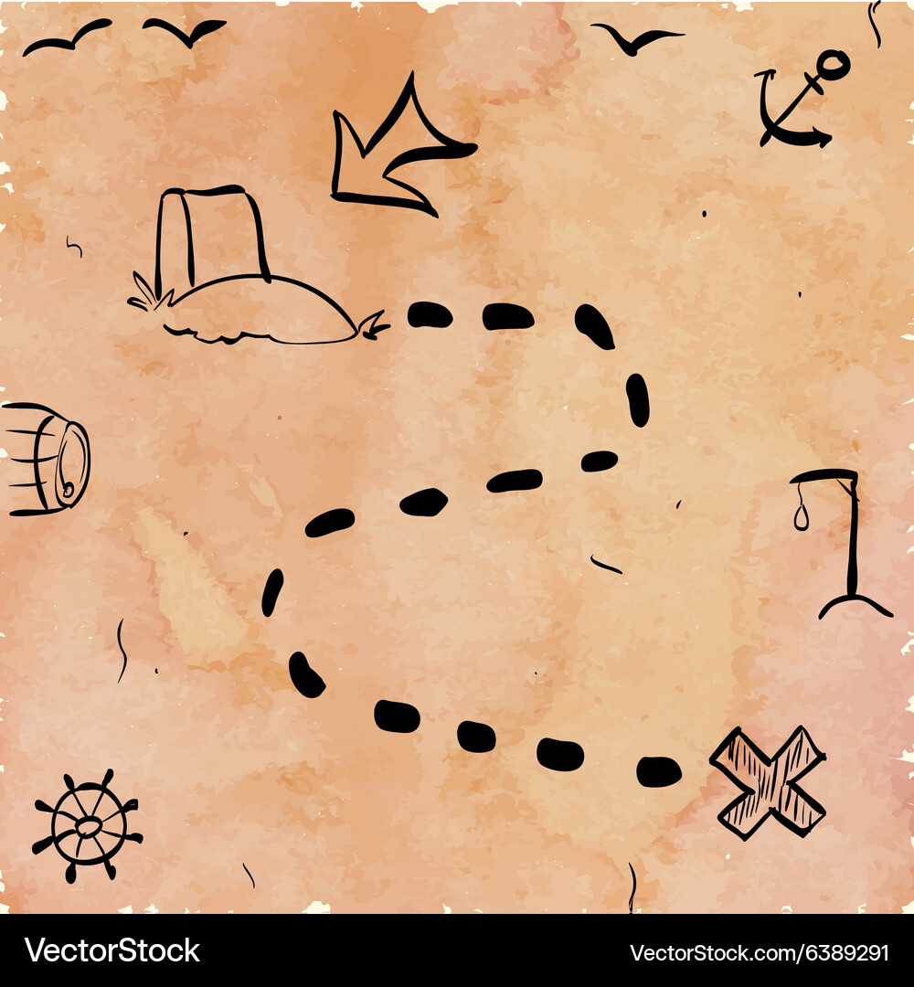 Map of the location treasure Royalty Free Vector Image