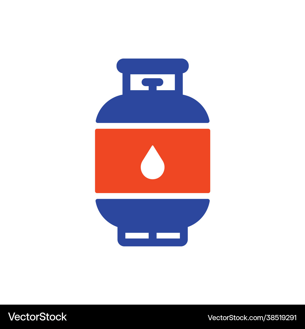 Propane gas cylinder flat glyph icon Royalty Free Vector