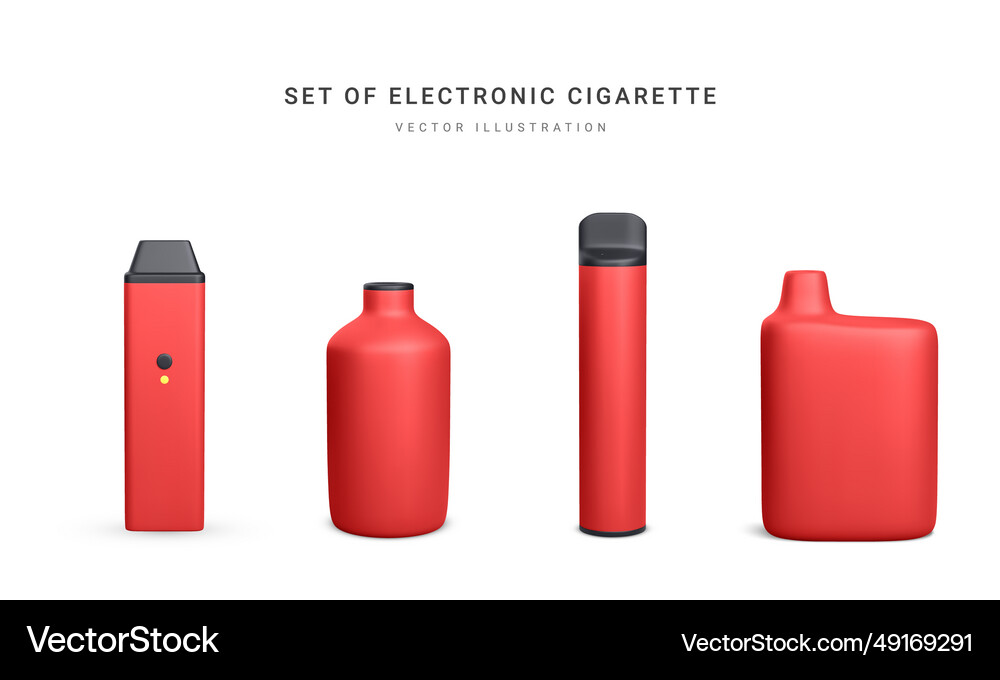 Set of 3d realistic disposable electronic Vector Image