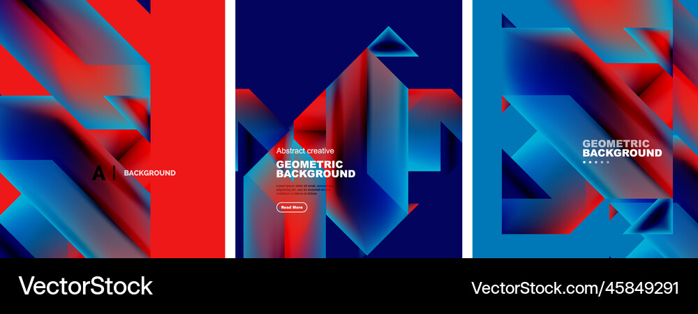 Set of abstract geometric poster Royalty Free Vector Image