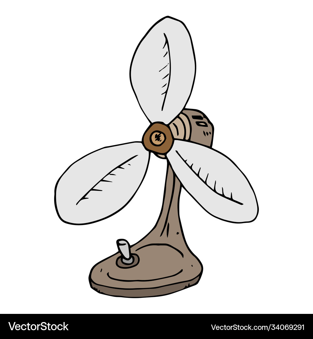 Table fan icon an old fan hand drawn old Vector Image