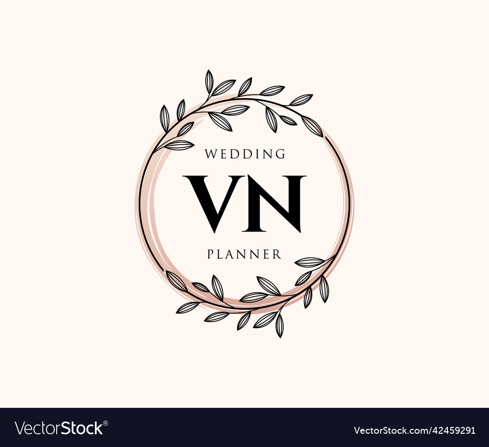 Vn initials letter wedding monogram logos Vector Image