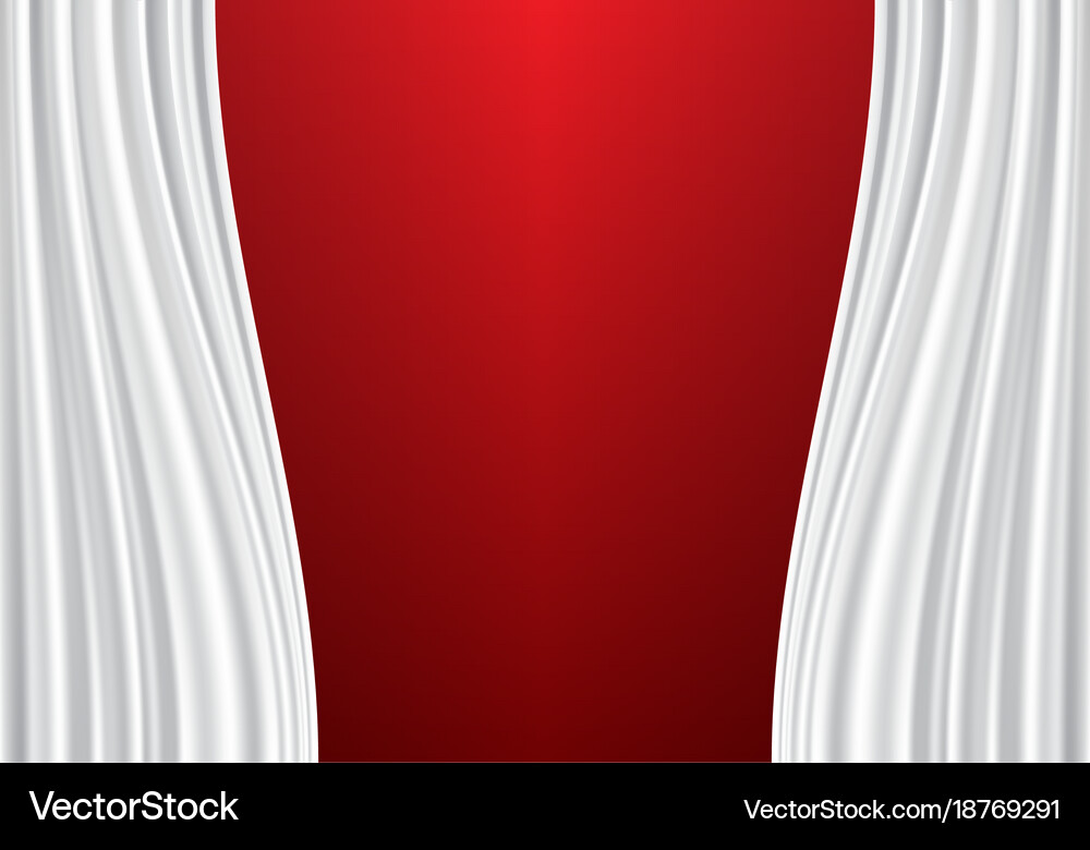White curtain on red design background Royalty Free Vector