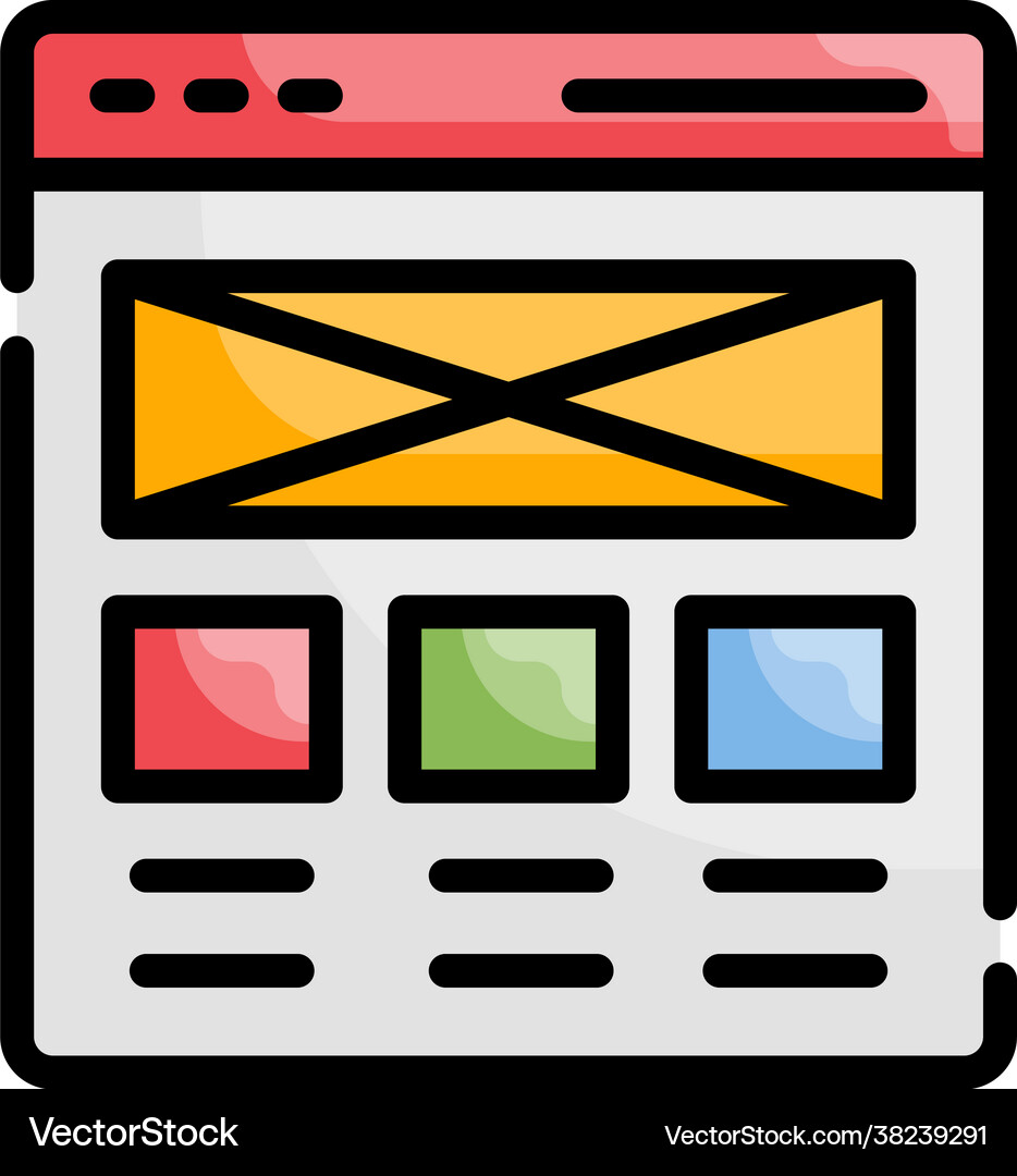 Wireframe style Royalty Free Vector Image - VectorStock