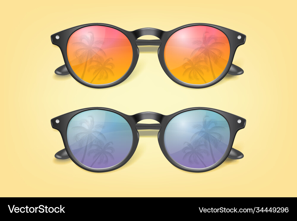 3d realistic plastic round black rimmed eye Vector Image