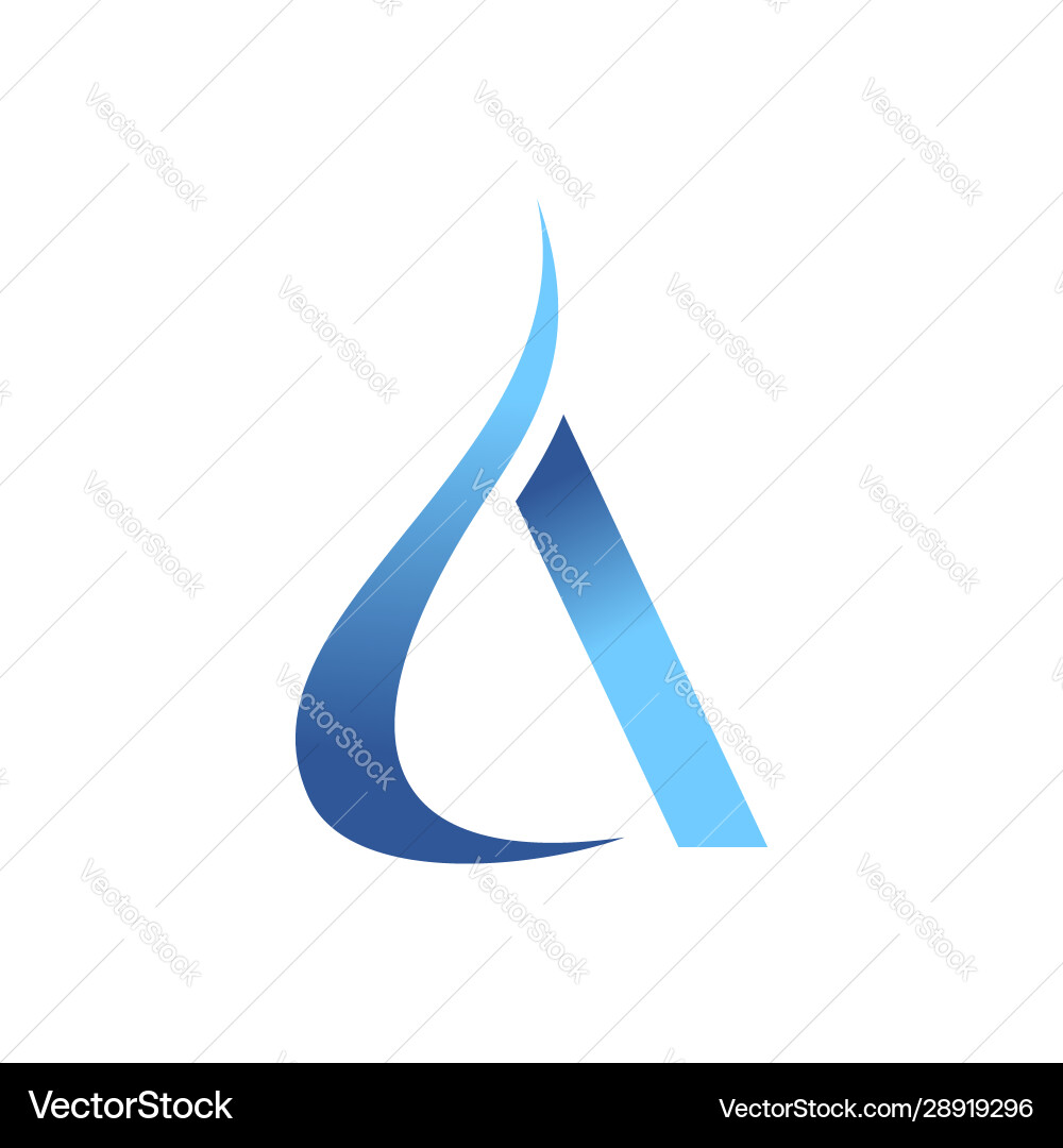 Blue vapor smoke initial a letter graphic Vector Image