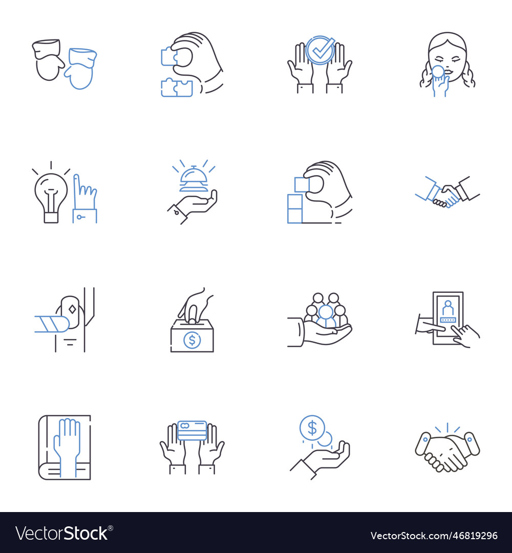 Boosting line icons collection power amplify Vector Image Boosting line icons collection power amplify Vector Image