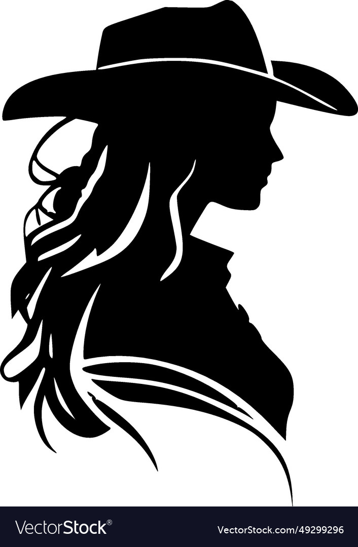 Cowgirl Minimalist And Flat Logo Royalty Free Vector Image