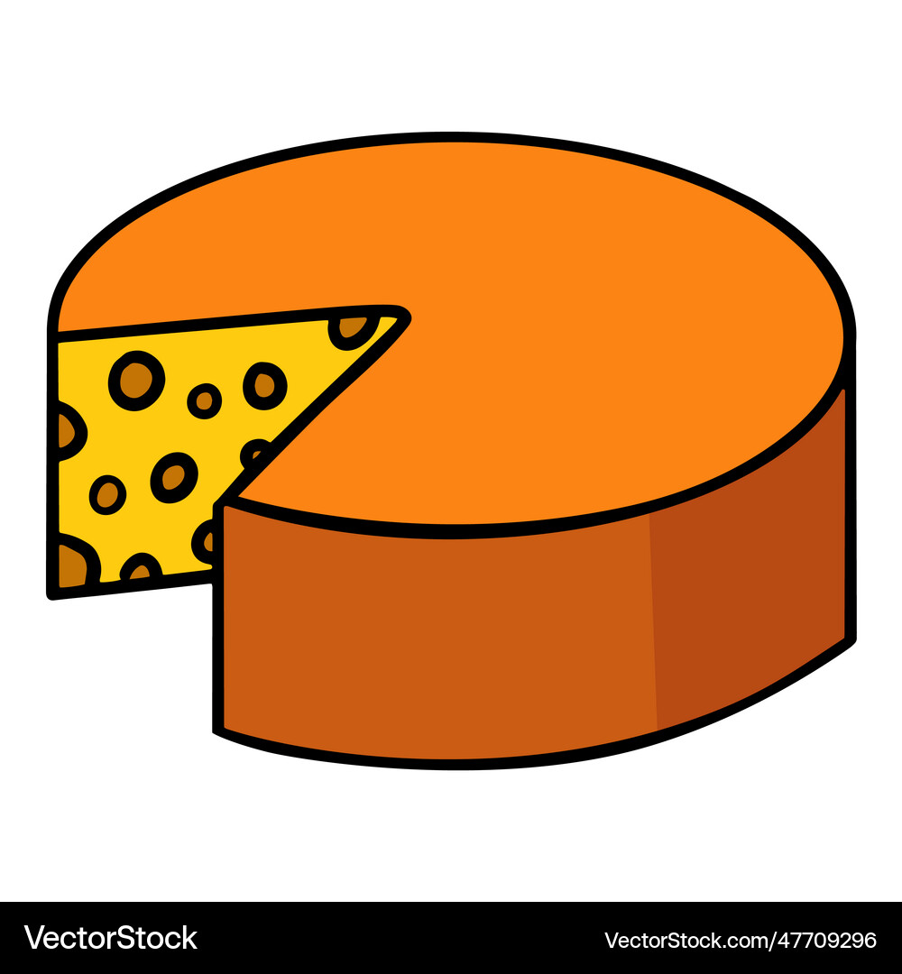 Doodle art of cheddar cheese Royalty Free Vector Image
