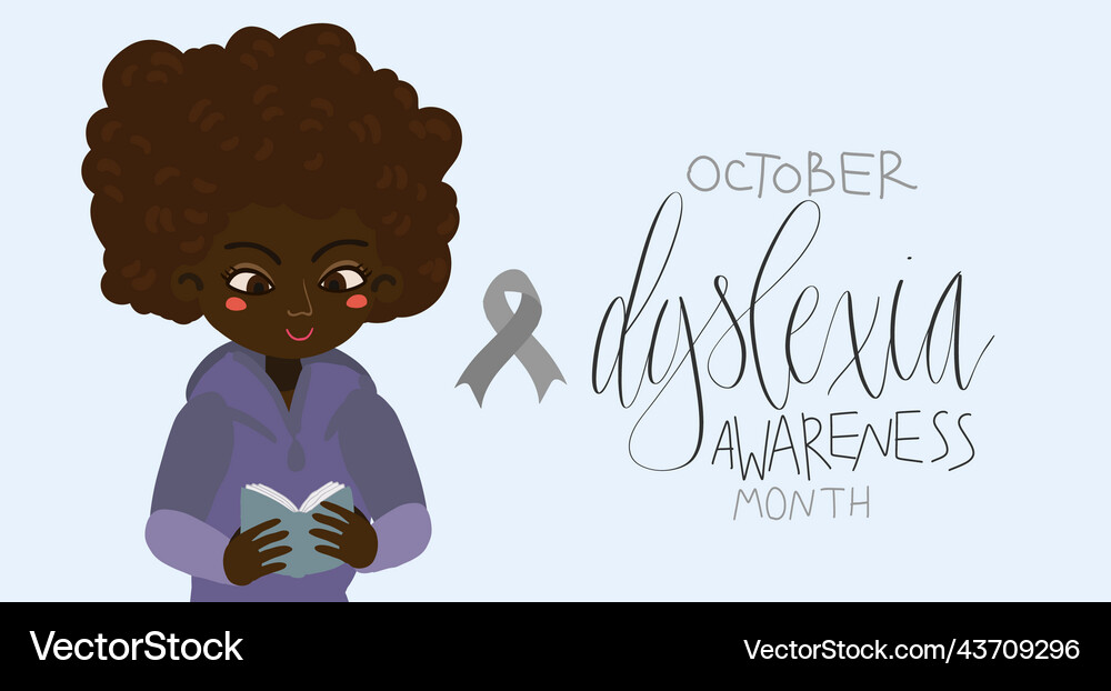 Dyslexia awareness month october web banner Vector Image