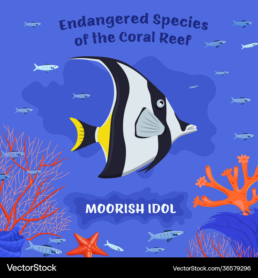 Endangered reef fish Royalty Free Vector Image