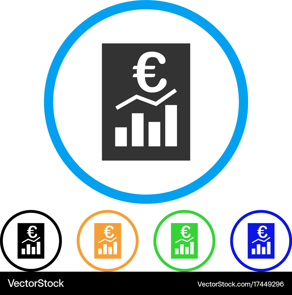 Euro sale report rounded icon Royalty Free Vector Image
