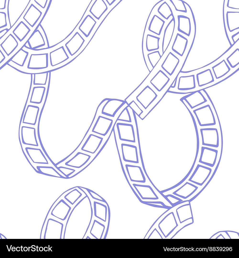 Film tape doodle seamless Royalty Free Vector Image