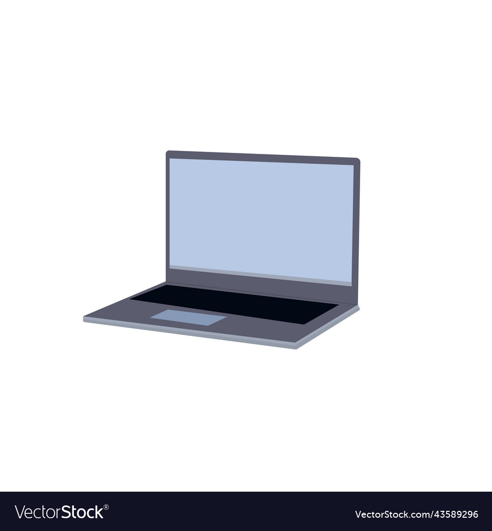 Flat laptop on white bg Royalty Free Vector Image