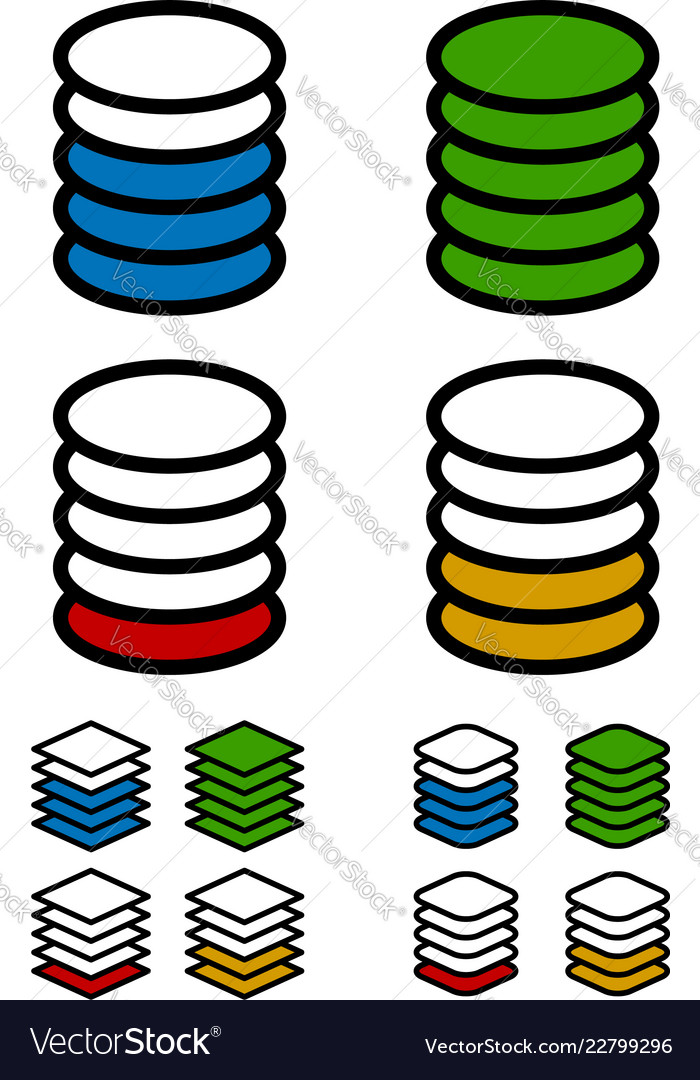 Layers stack level elements multilevel tiers Vector Image