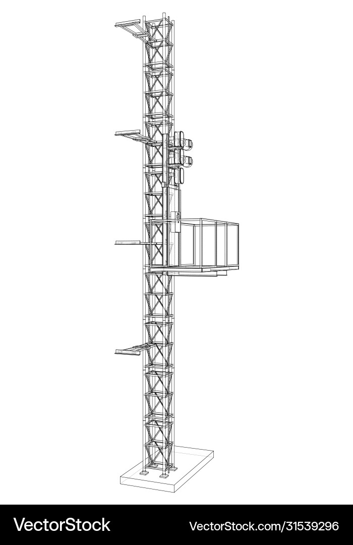 Mast lifts outline Royalty Free Vector Image - VectorStock