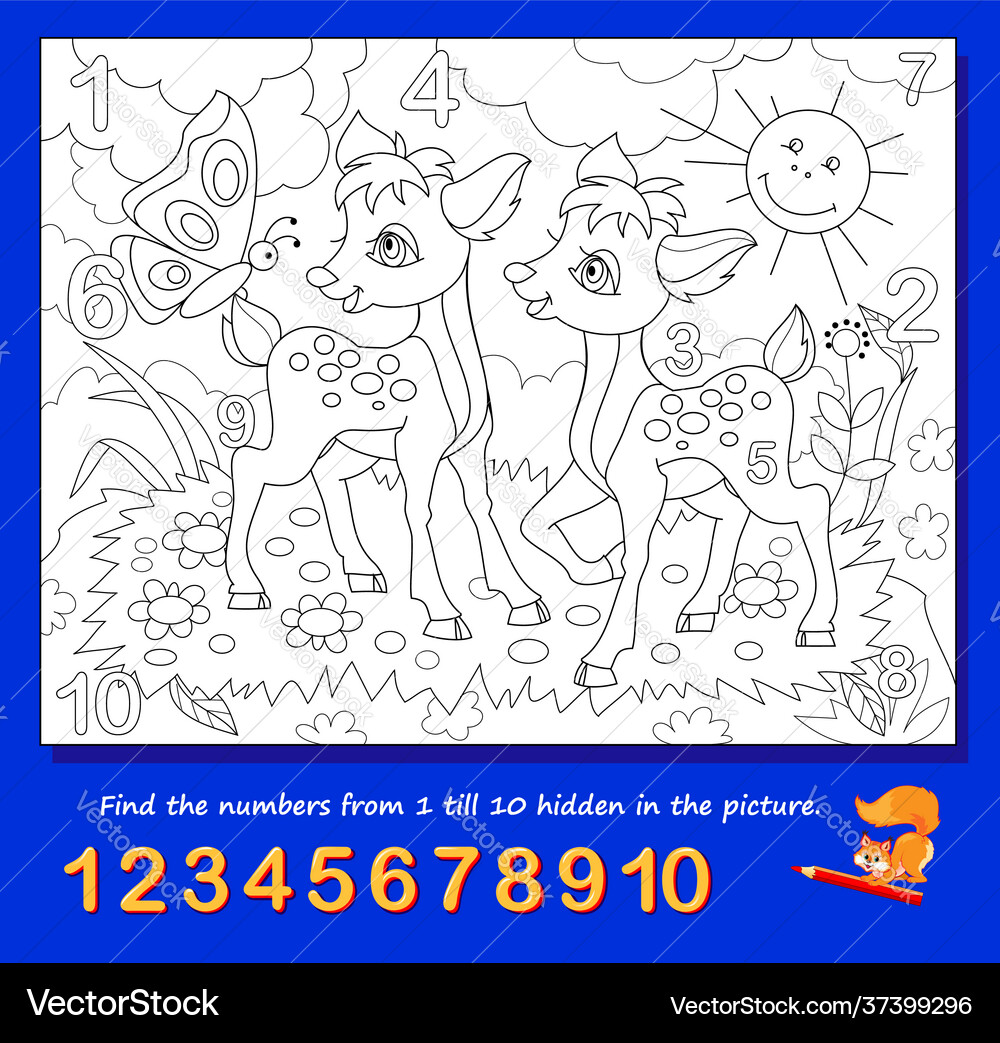 Math education for young children coloring book Vector Image