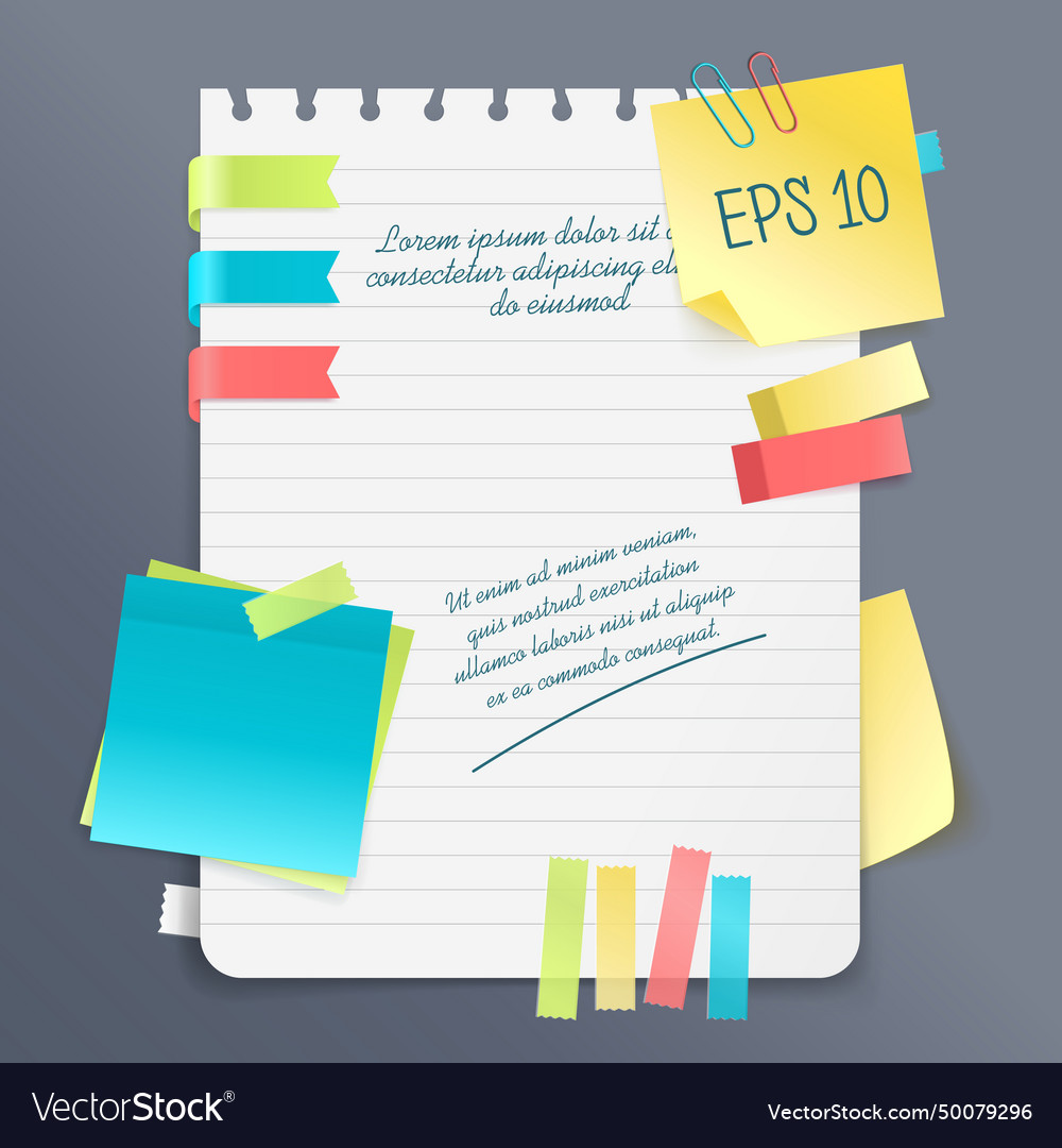 Paper note composition Royalty Free Vector Image