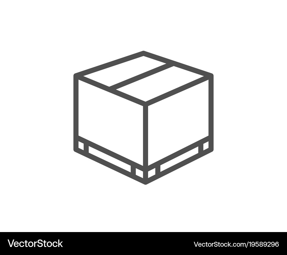 Parcel box line icon logistics delivery sign Vector Image