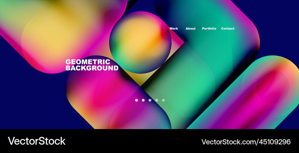 Round shapes and circles with liquid gradients Vector Image