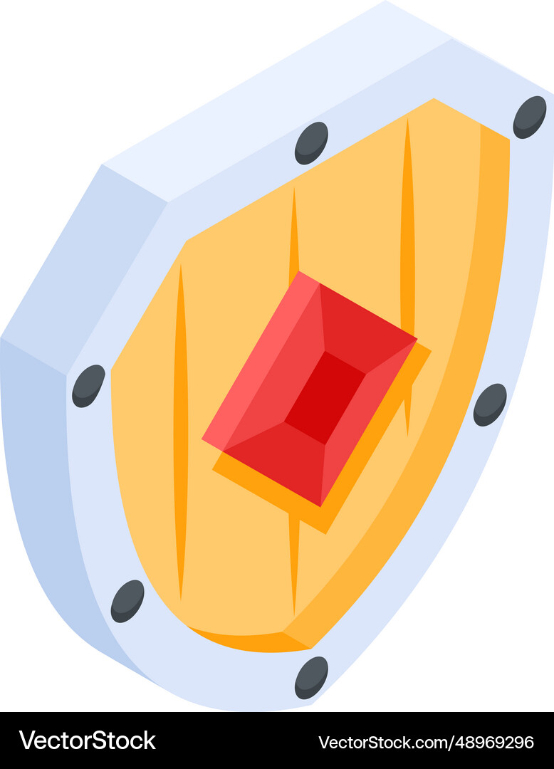 Scalable isometric icon of armour shield Vector Image