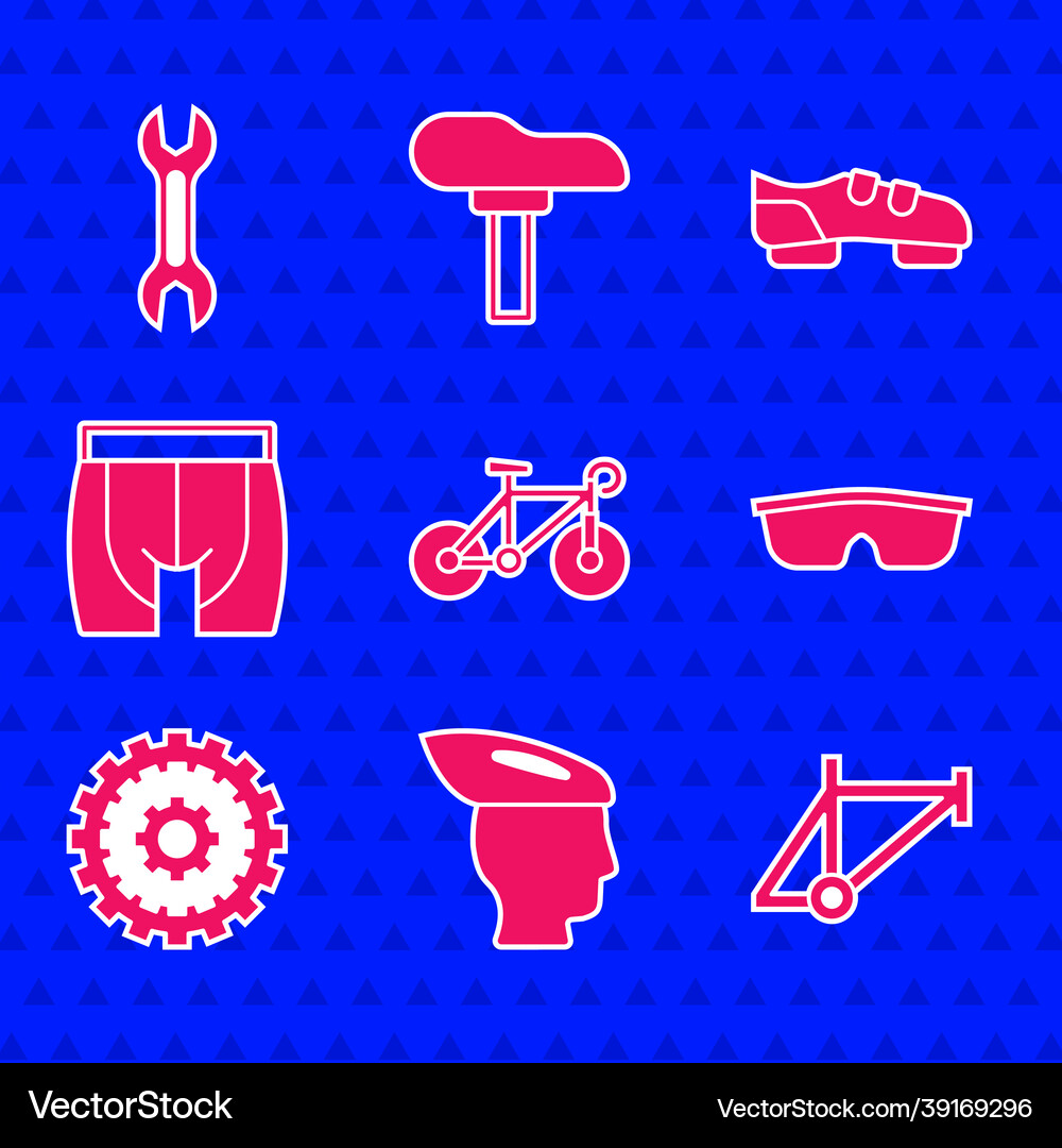 Set bicycle helmet frame sport cycling Royalty Free Vector