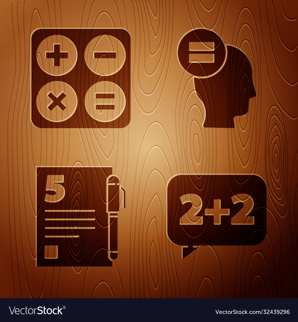 Set equation solution calculator test or exam Vector Image