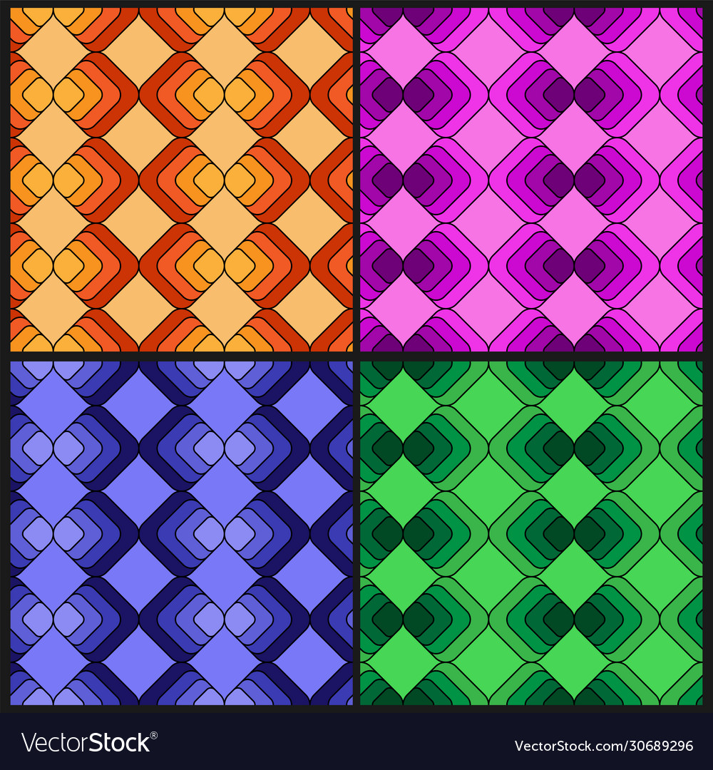 Set multi-colored seamless patterns colored Vector Image
