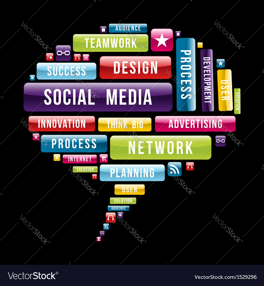 Social media speech bubble Royalty Free Vector Image