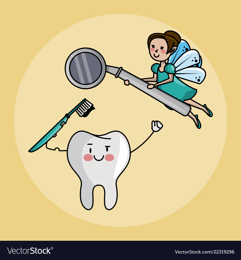 Tooth fairy and dental care Royalty Free Vector Image