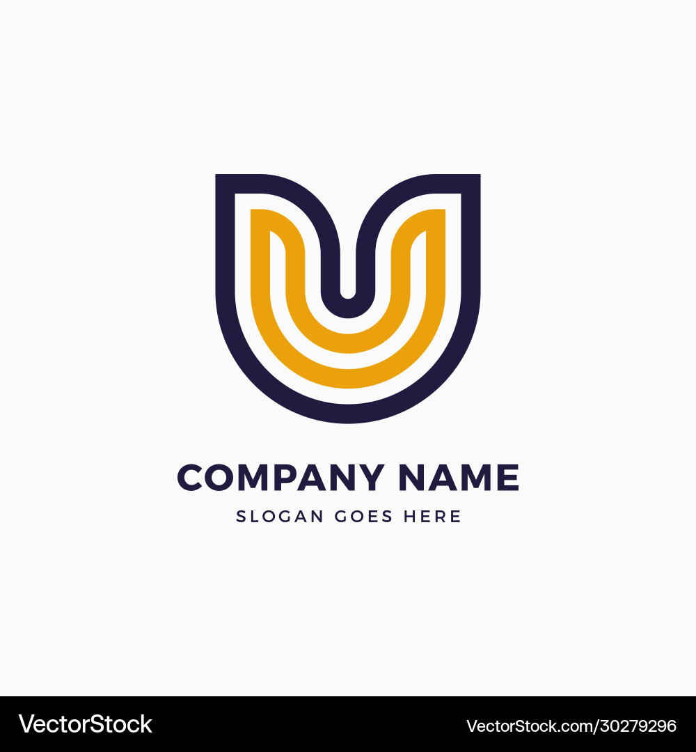 United u letter logo design template Royalty Free Vector