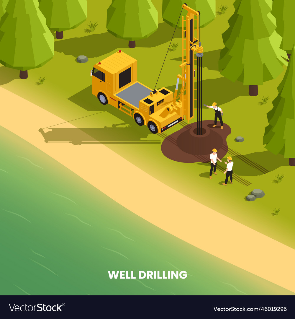 Well drilling Royalty Free Vector Image - VectorStock