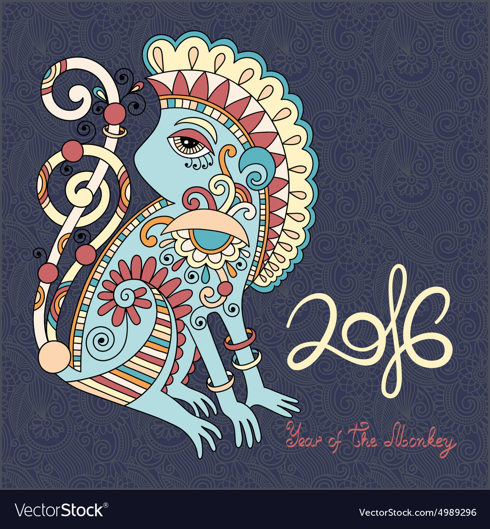 Year the monkey Royalty Free Vector Image - VectorStock