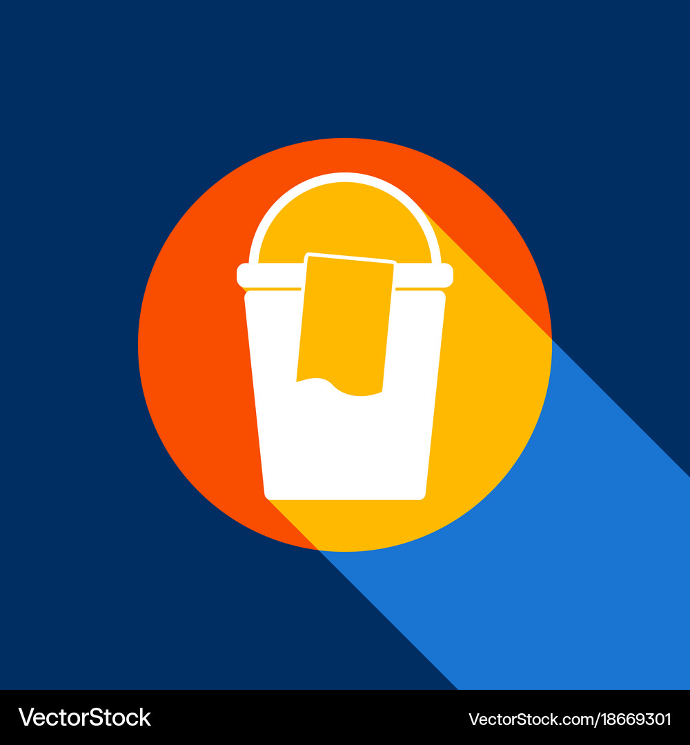 Bucket and a rag sign white icon Royalty Free Vector Image