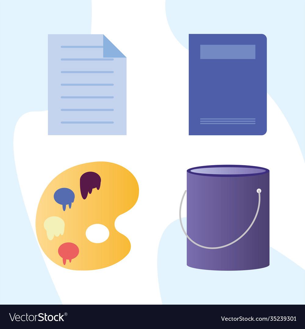 Bundle creative elements set icons Royalty Free Vector Image