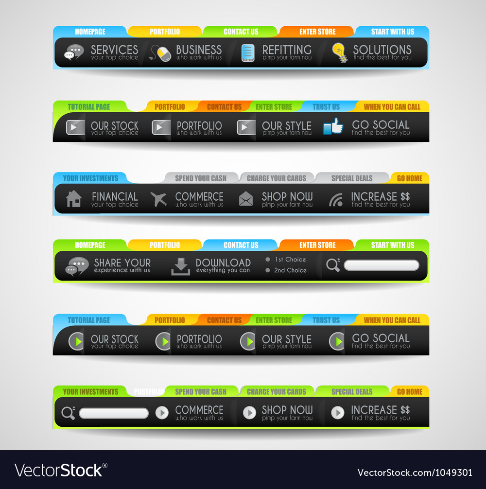 Collection of web elements - various templates Vector Image