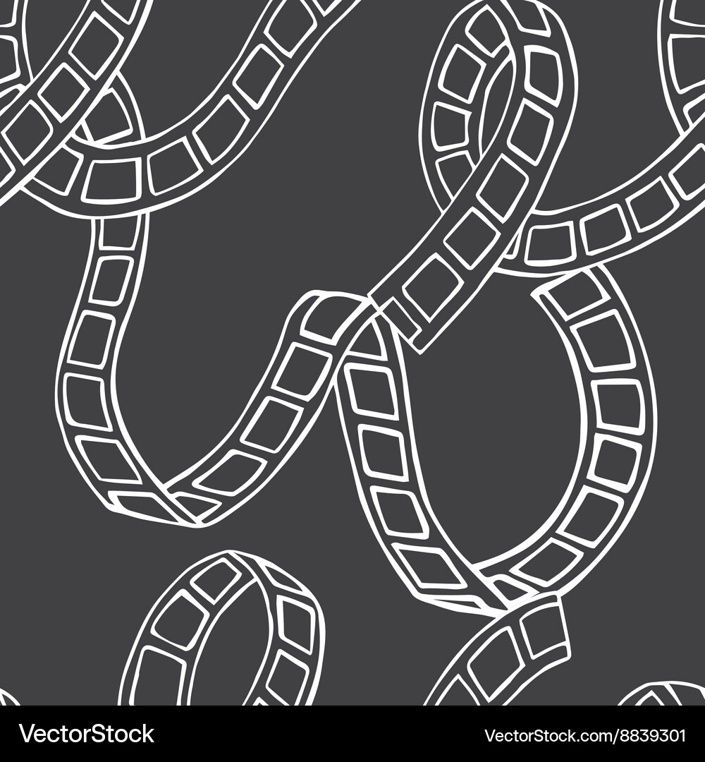 Film tape doodle seamless Royalty Free Vector Image