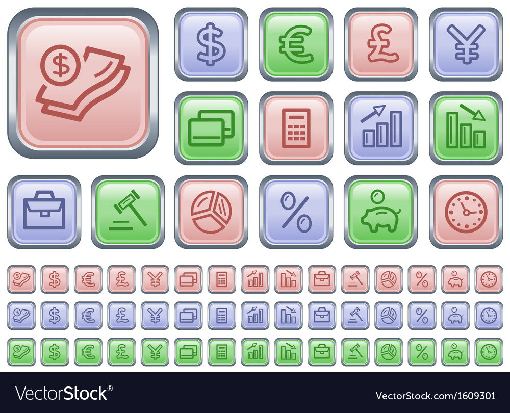 Finance buttons Royalty Free Vector Image - VectorStock