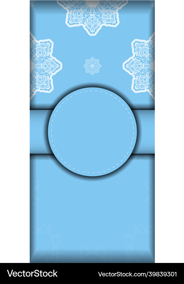 Flyer template in blue color with abstract white Vector Image